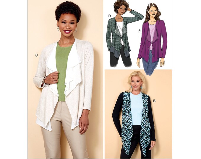 Sewing Pattern for Womens Jacket, Shawl Collar Jacket, Womens Knit ...