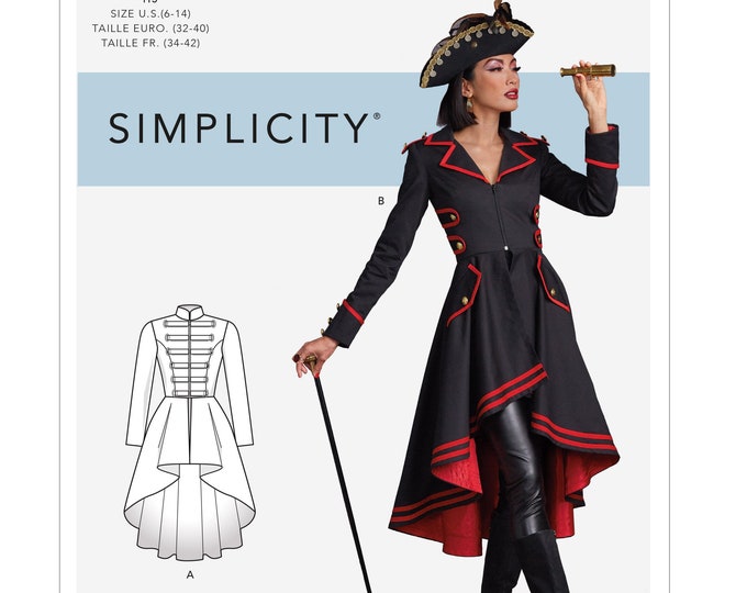 Sewing Pattern for Women's Steampunk Cosplay Costume, Long Peplum ...