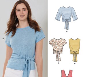 Easy Sewing Pattern for Women's Knit Tops, Pullover Tunic, Empire Waist ...