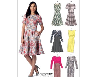 Easy Vogue Sewing Pattern for Womens Dress, Halter Neck Dress, Deep V ...