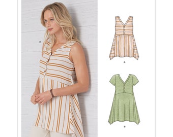 Easy Sewing Pattern for Women's Tops, Pullover Tunic, Tank Top, Puff ...