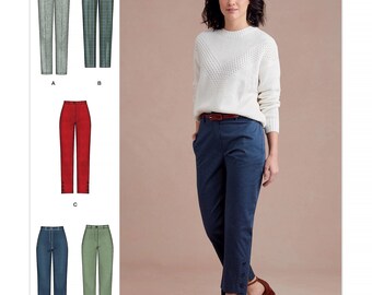 Easy Sewing Pattern for Womens Pants, Wide Leg Pants, Cropped Pants ...