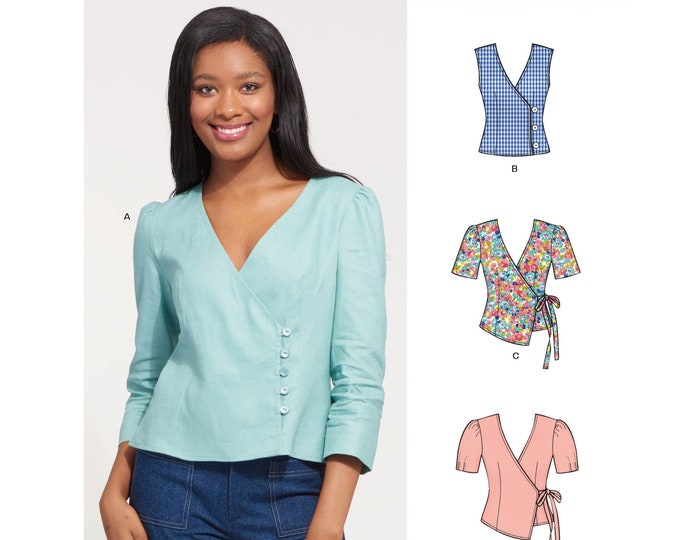 Sewing Pattern for Women's Tops, Wrap Tops, V Neck Tops, Tank Tops ...