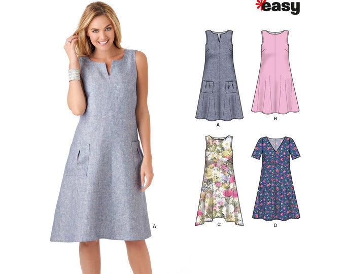 Sewing Pattern for Womens Dress, Sleeveless Dress, Pullover Dress ...