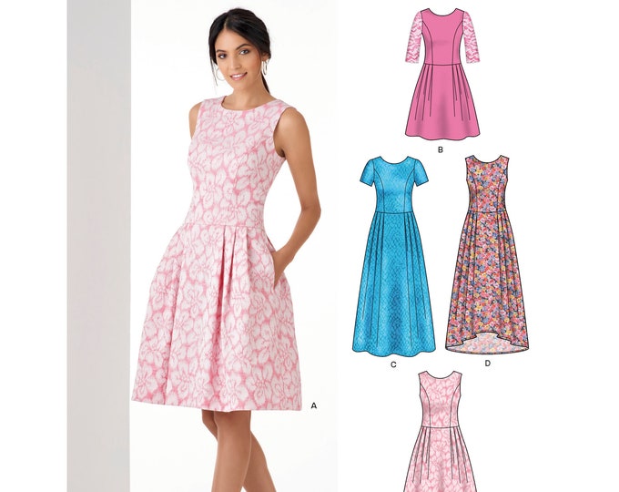 Sewing Pattern for Womens Dress, Fit and Flare Dress, Maxi Dress ...
