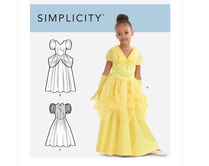 Sewing Pattern for Girls Princess Costume, Girls Halloween Costume ...