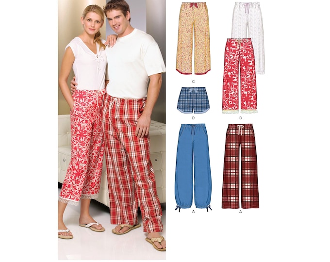 Easy Sewing Pattern for Men's and Women's Pajamas, Pajama Bottoms ...
