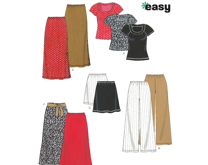 Easy Sewing Pattern for Women's Tops, Pants, and Skirts, Knit Tops ...