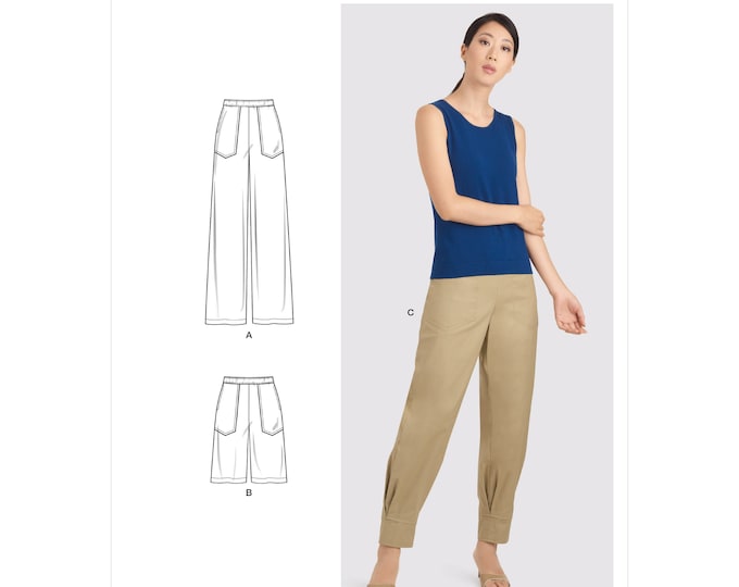 Easy Sewing Pattern for Womens Pants and Shorts, Joggers, Wide Leg ...