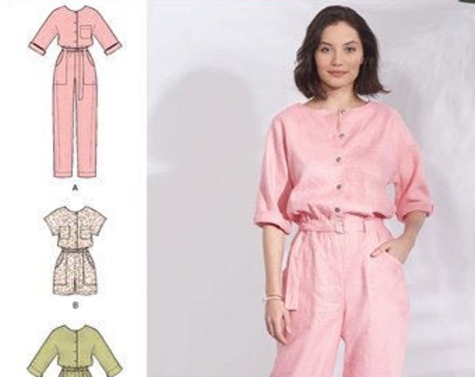 Sewing Pattern for Womens Jumpsuit, Romper, and Dress, Utility Jumpsuit ...