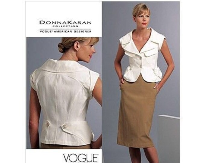Vogue Sewing Pattern for Women's Skirts and Tops, Fitted Skirt, Button ...