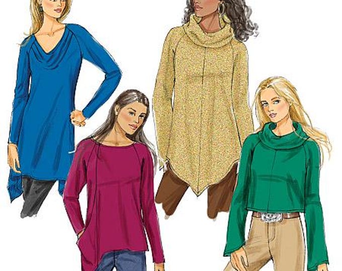 Sewing Pattern for Women's Tops, Knit Tops, Long Sleeve Tops, Pullover ...