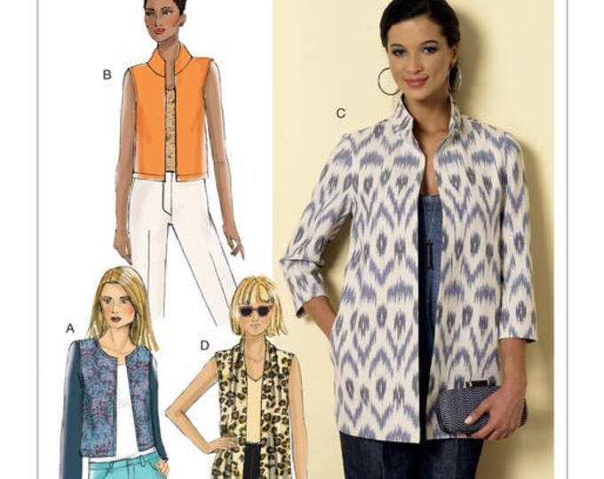 Easy Sewing Pattern for Women's Jacket and Vest, Open Front Jacket ...