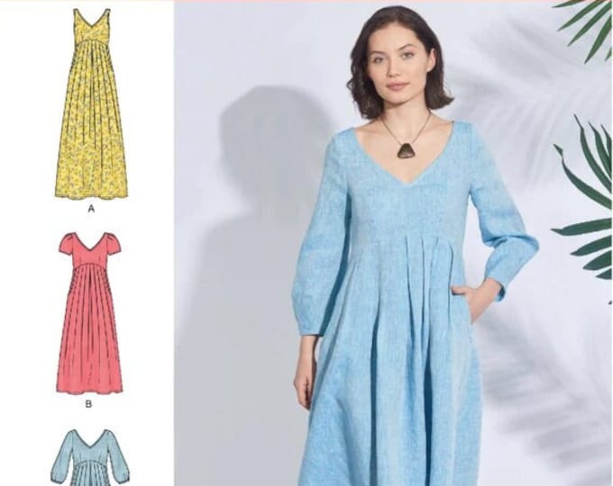 Sewing Pattern for Womens Dress, Maxi Dress, Empire Waist Dress, Summer ...