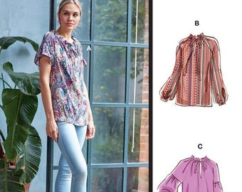 Easy Sewing Pattern for Women's Tops, Button Front Tops, Womens Tunic ...