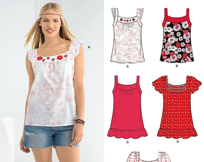 Sewing Pattern for Womens Tops, Tank Top, Puff Sleeve Tops, Pullover ...
