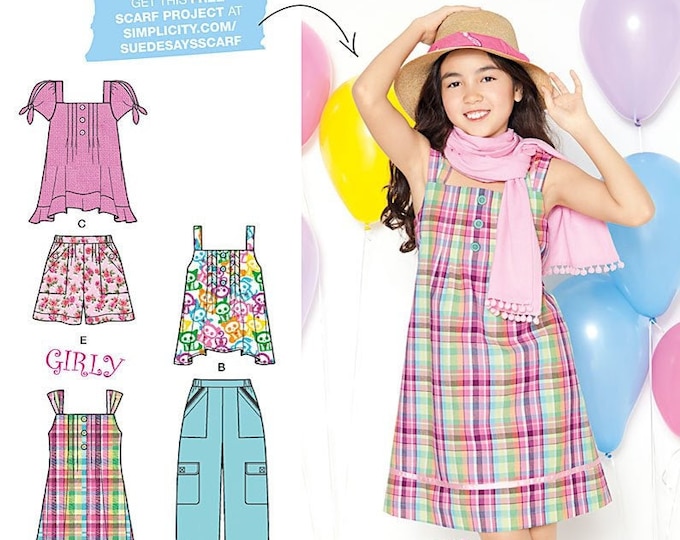 Sewing Pattern for Tween Girls Dress, Top, and Pants Pattern, Girls ...