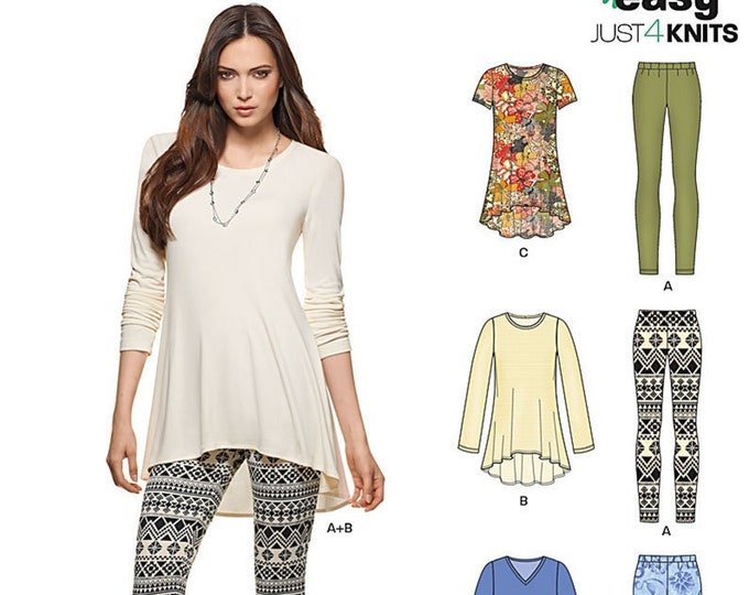 Easy Sewing Pattern for Women's Knit Tops and Knit Leggings, Long ...