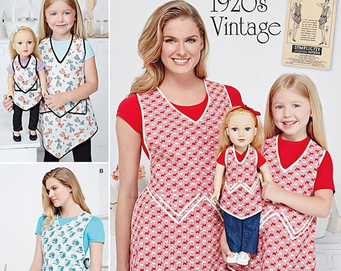 Sewing Pattern for Womens and Girls Apron, Vintage Style Apron, Full ...