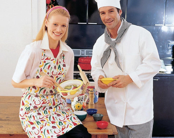 Sewing Pattern for Women's and Men's Chef Uniform, Apron, Chef's Jacket ...