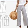 Vogue Sewing Pattern for Womens Pants, Wide Leg Pants, Cropped Pants ...
