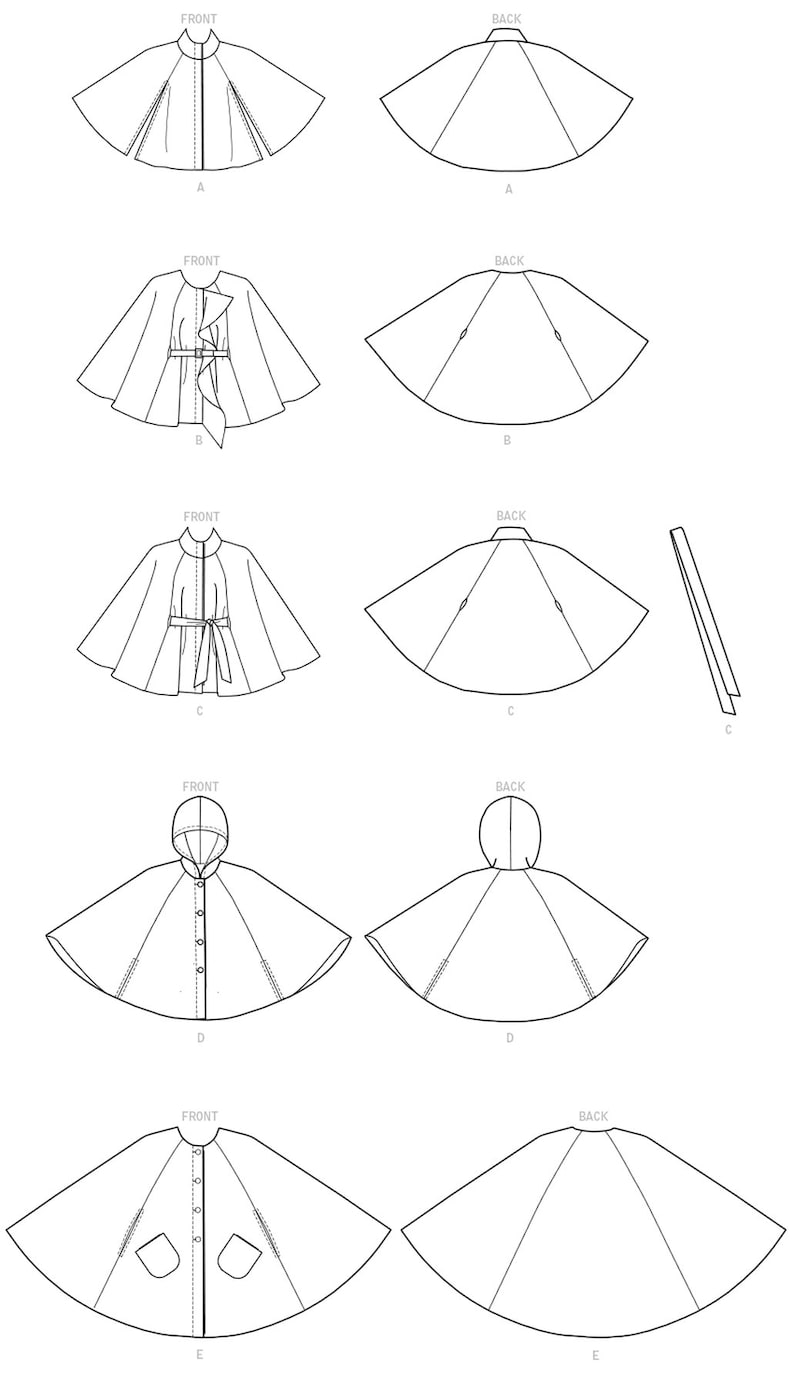 Sewing Pattern for Womens Cape Jacket, Hooded Cape Coat, Button Front ...