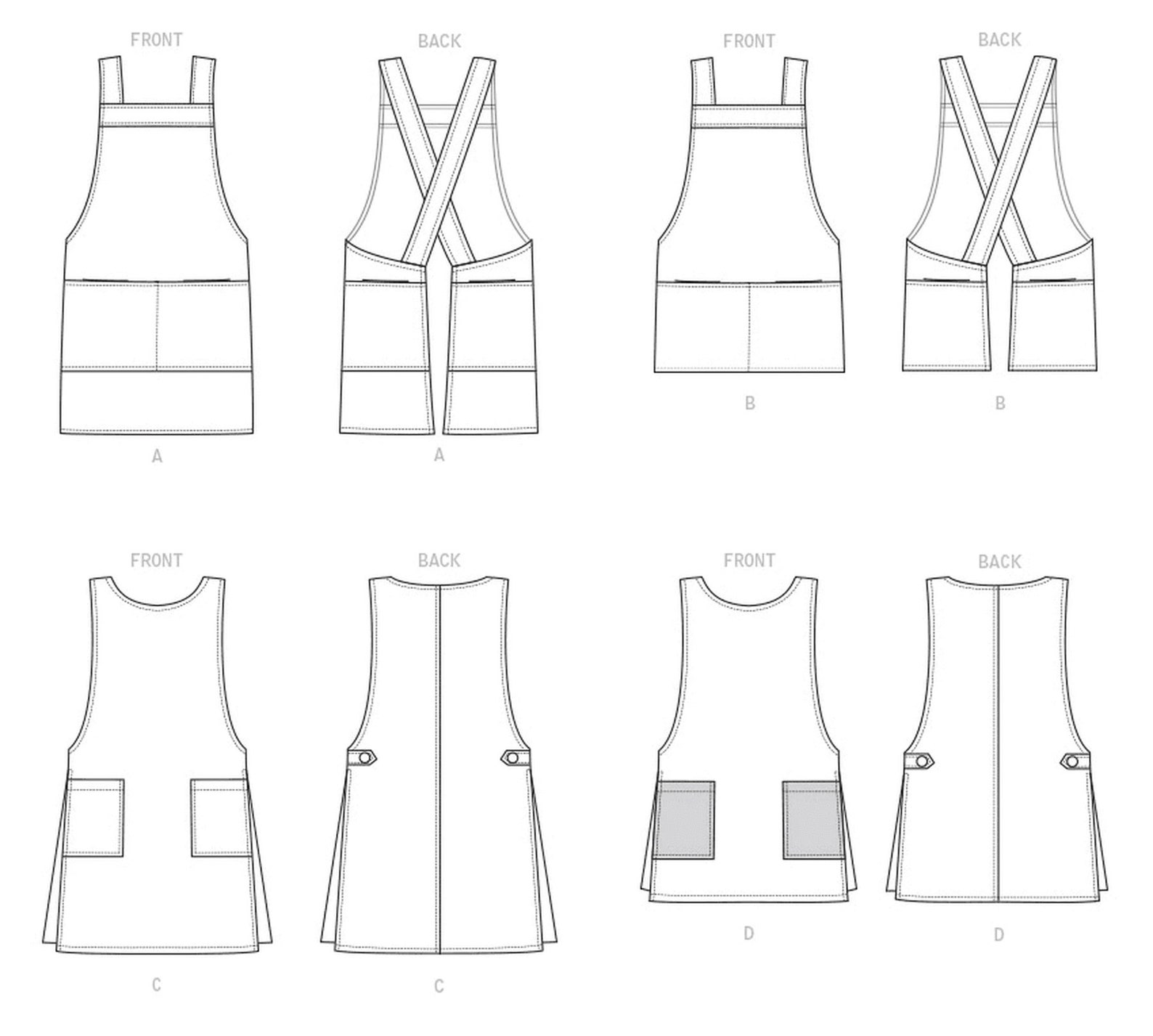 Sewing Pattern for Women's Aprons, Pullover Apron, Gardening Apron ...