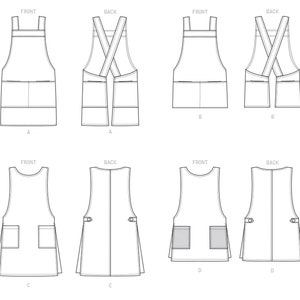 Sewing Pattern for Women's Aprons, Pullover Apron, Gardening Apron ...
