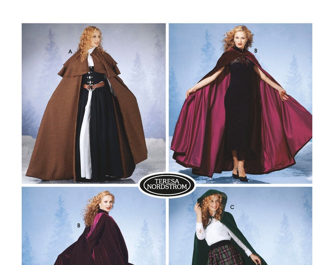 Sewing Pattern for Womens Cape, Costume Cape, Hooded Cape, Floor Length ...