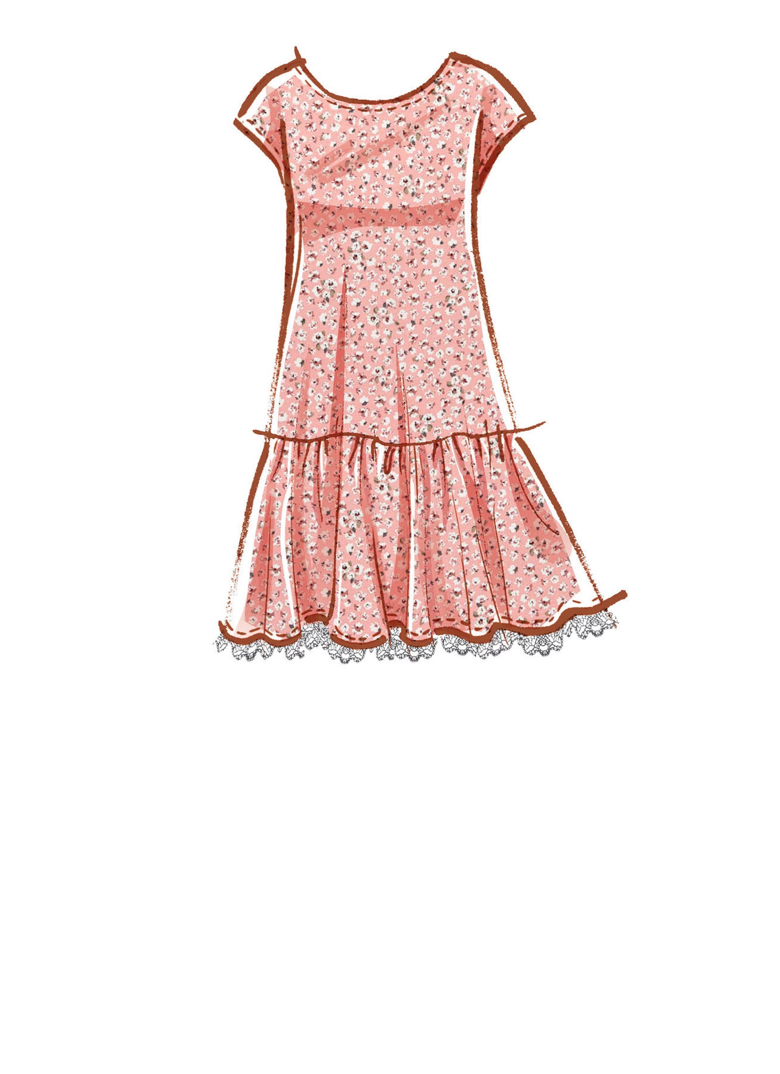 Sewing Pattern for Womens Dress, Pullover Dress, Tiered Dress Pattern ...