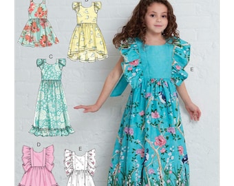 Sewing Pattern for Tween Girls Dress, Long Sleeve Dress, A Line Dress ...