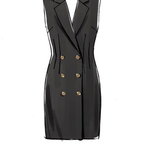 Sewing Pattern for Womens Dress, Blazer Dress, Double Breasted Dress ...