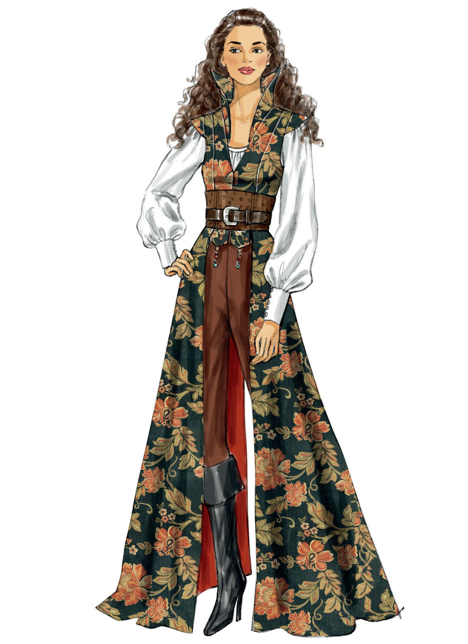 Sewing Pattern for Women's Pirate Cosplay Costume, Steampunk, Corset ...