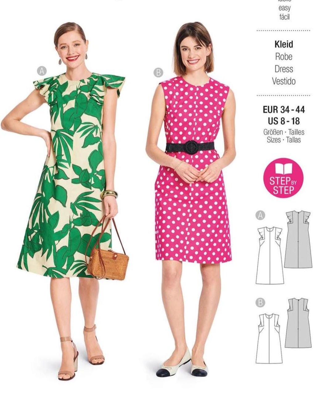 Sewing Pattern for Womens Dress, Summer Dress, Flutter Sleeve Dress ...