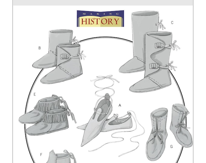 Sewing Pattern for Women's and Mens Costume Shoes, Historical Boots ...