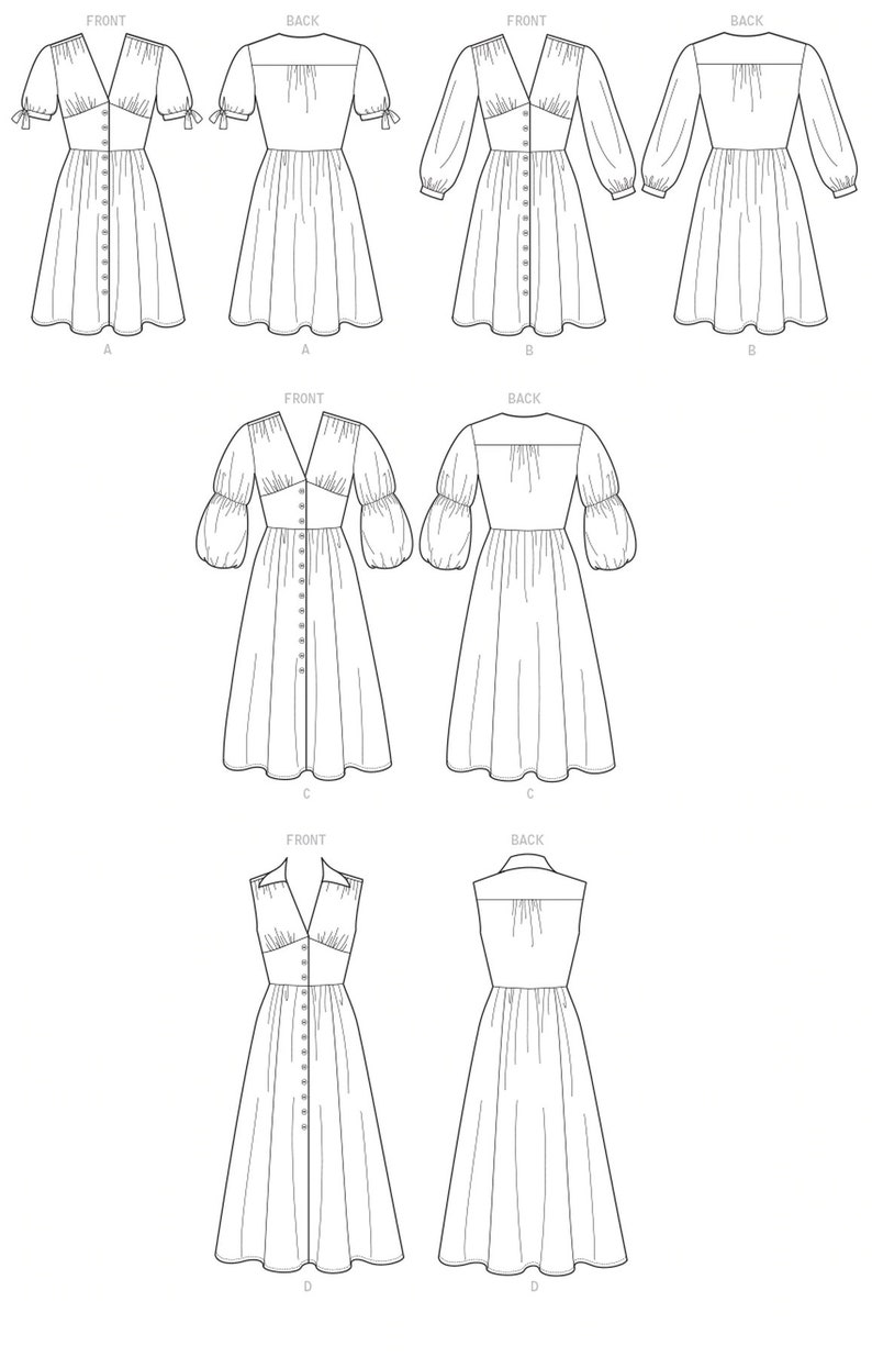 Sewing Pattern for Women's Dress, Puff Sleeve Dress, Summer Dress ...