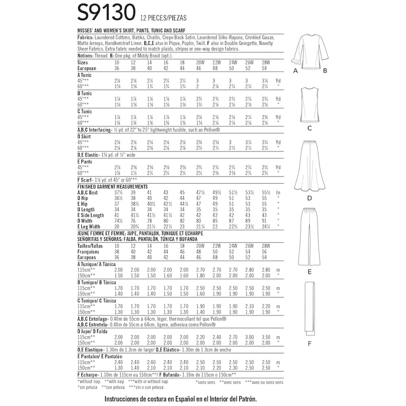 Easy Sewing Pattern for Women's Tops, Pants, and Skirt, Pullover Tops ...