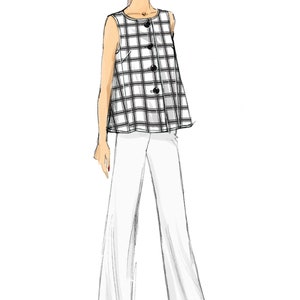 Vogue Sewing Pattern for Women's Tops, Capris, and Pants, Tank Top ...