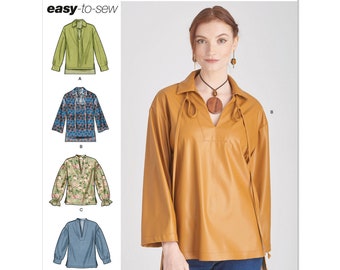 Sewing Pattern for Womens Knit Tops, Knit Tunic, Pullover Tops, Long ...