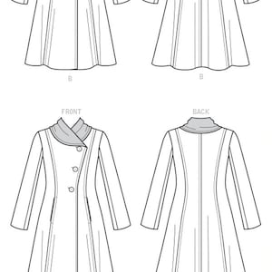 Sewing Pattern for Womens Fit and Flare Jacket, Lined Coat Pattern ...