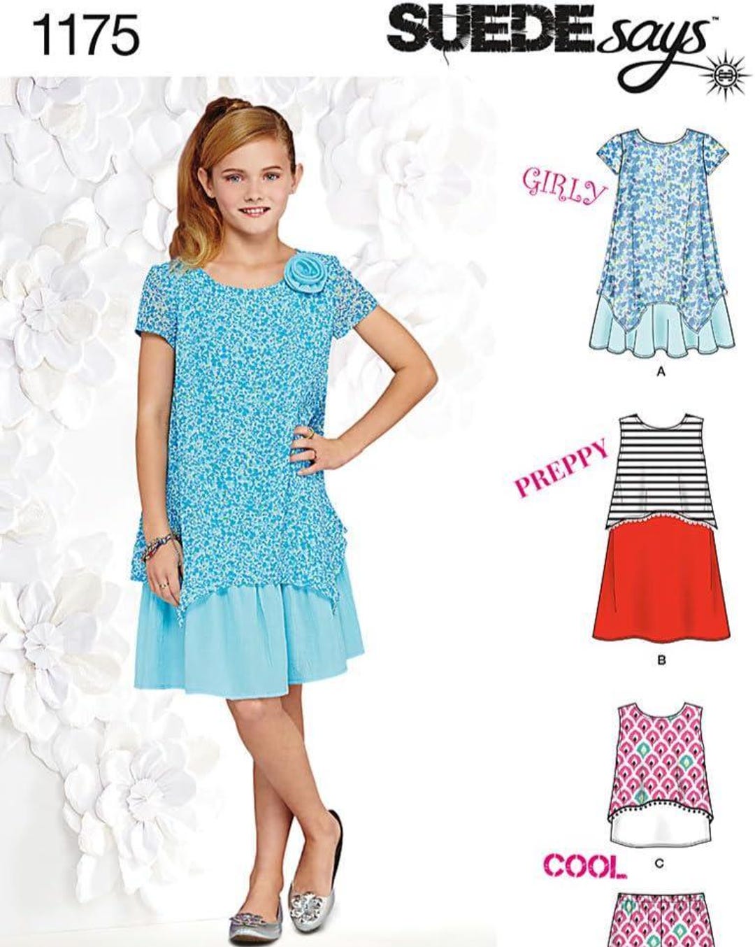 Sewing Pattern for Tween Girls Dress, Tops, and Shorts, Tank Tops ...