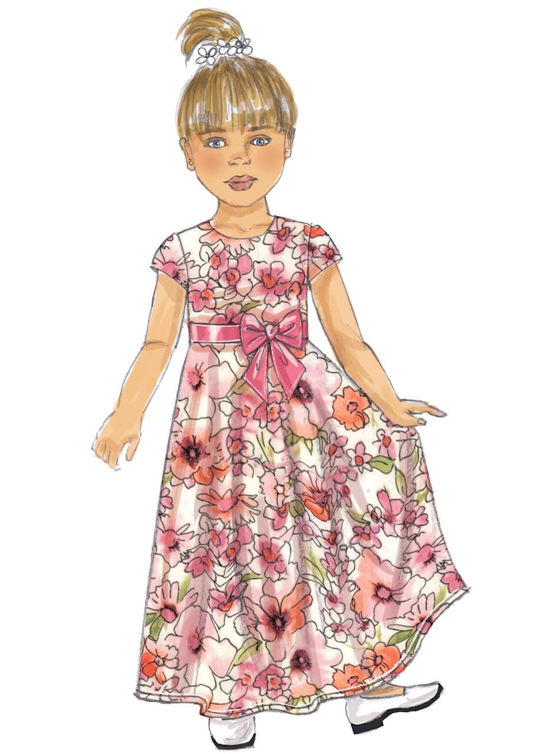 Sewing Pattern for Girls Formal Dress, Fit and Fkare Dress, Girls Maxi ...