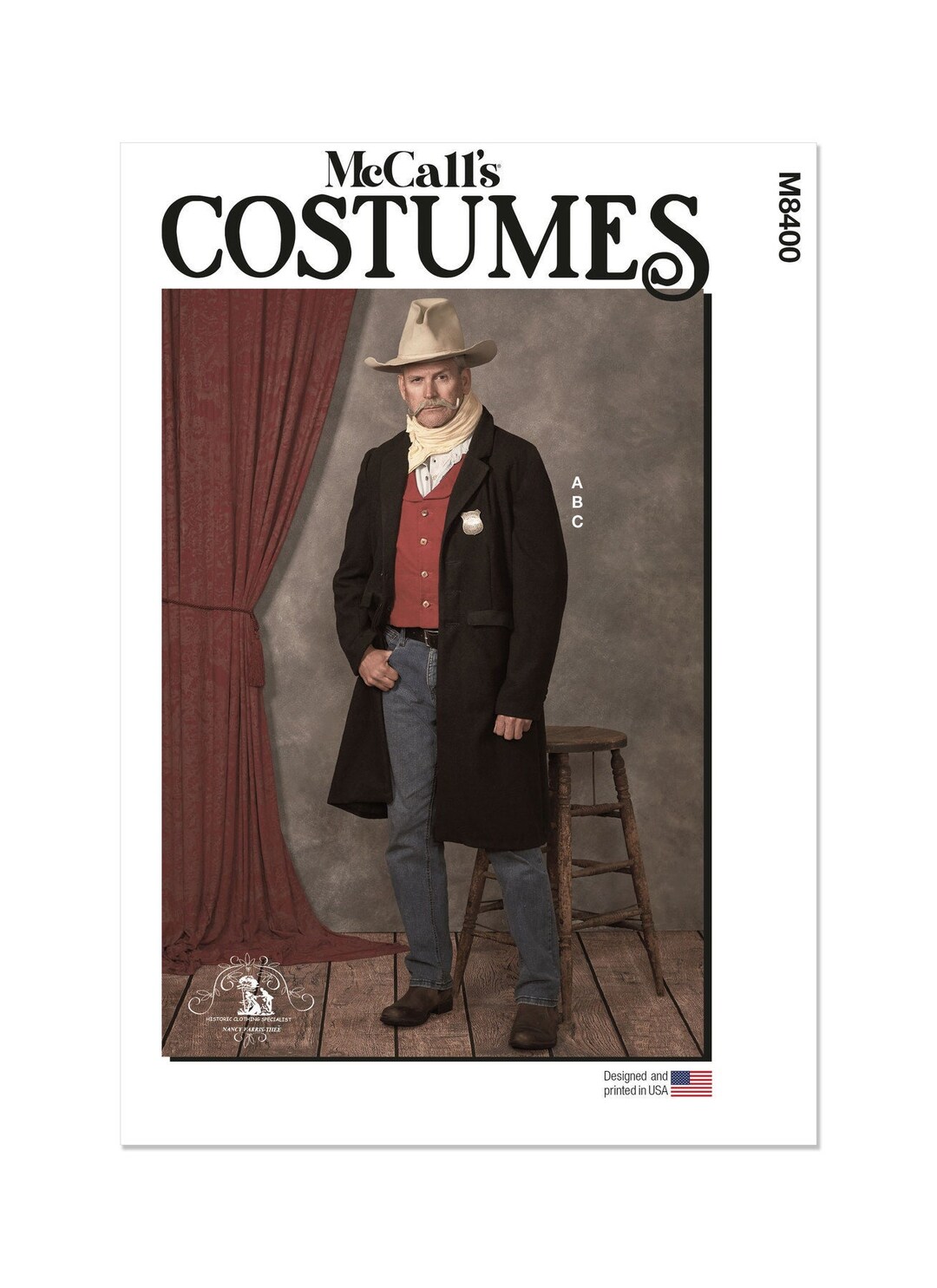 Sewing Pattern for Mens Costume Jacket and Vest, Western Costume, Long ...