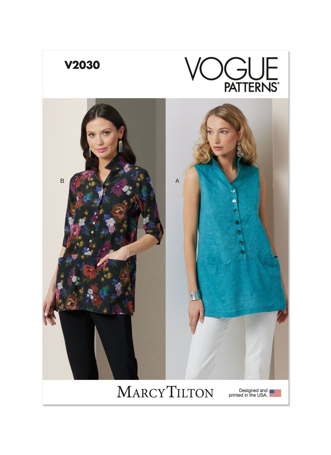 Vogue Sewing Pattern for Womens Tops, Button Front Tops, Tank Tops ...