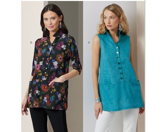 Vogue Sewing Pattern for Womens Pants and Tops, Womens Tunic, Button ...