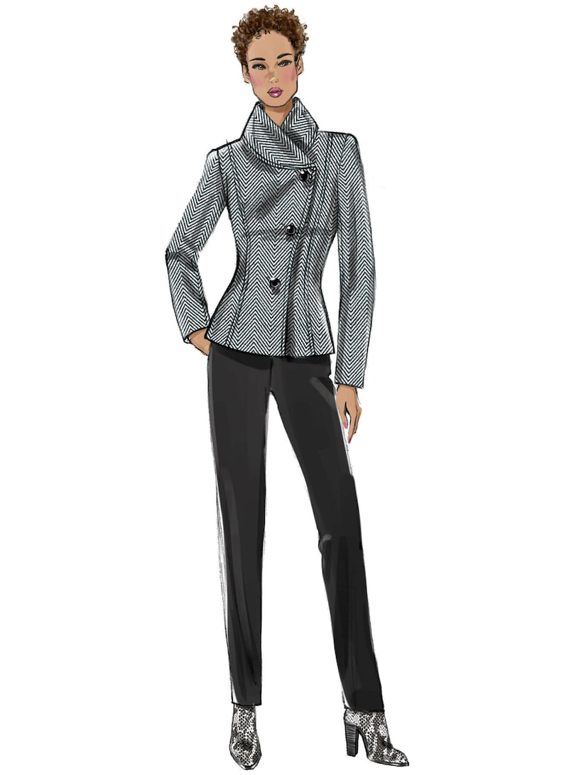 Sewing Pattern for Womens Fit and Flare Jacket, Lined Coat Pattern ...