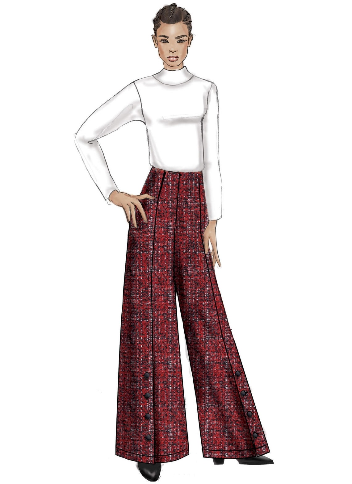 Vogue Sewing Pattern for Womens Pants, Wide Leg Pants, Cropped Pants ...