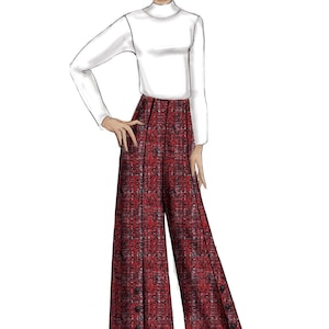 Vogue Sewing Pattern for Womens Pants, Wide Leg Pants, Cropped Pants ...