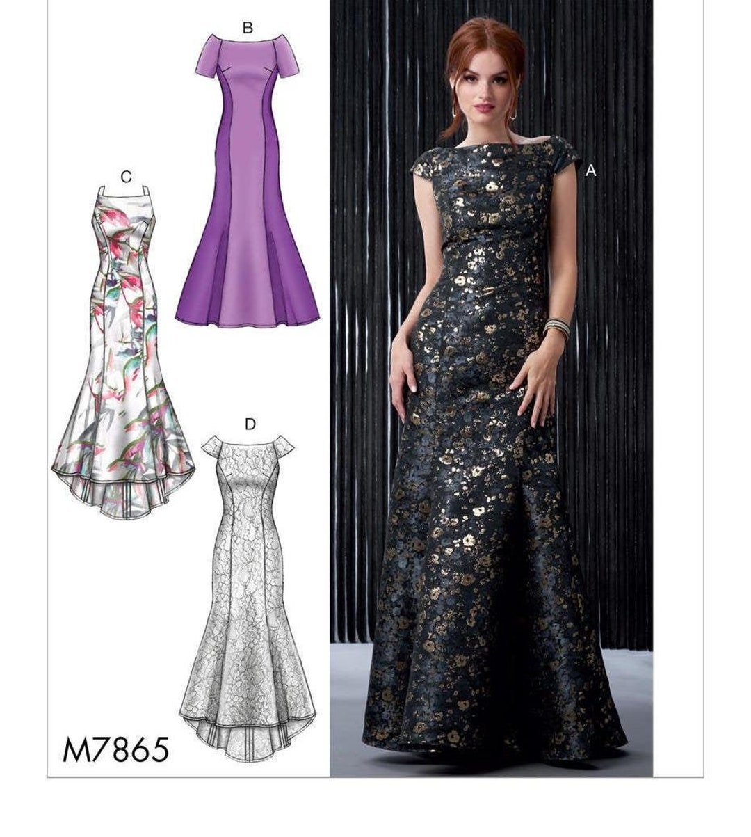 Sewing Pattern for Womens Evening Dress, Formal Dress Pattern, Evening ...
