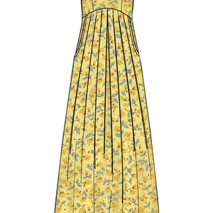 Sewing Pattern for Womens Dress, Maxi Dress, Empire Waist Dress, Summer ...